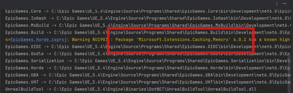 Dependency Microsoft.Extensions.Caching.Memory 6.0.1 is vulnerable (UE5 ... Dependency Microsoft.Extensions.Caching.Memory 6.0.1 is vulnerable (UE5 ...
