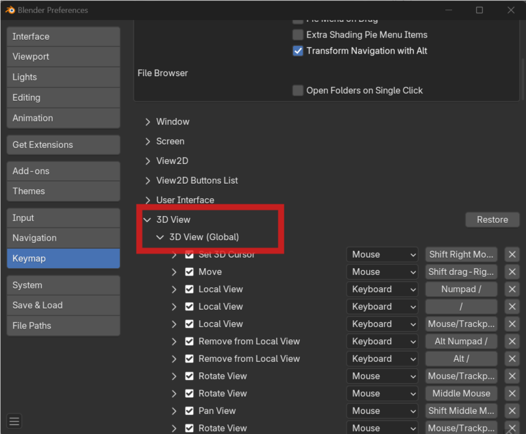 Right Click To Panrotate In Blender Editing Keymap Theory Of Linus